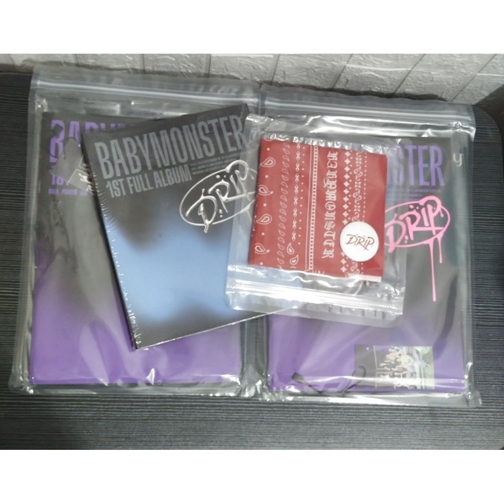 Jual (READY) ALBUM BABYMONSTER DRIP SEALED BINDER,ZIPLOCK, BANDANA VER ...