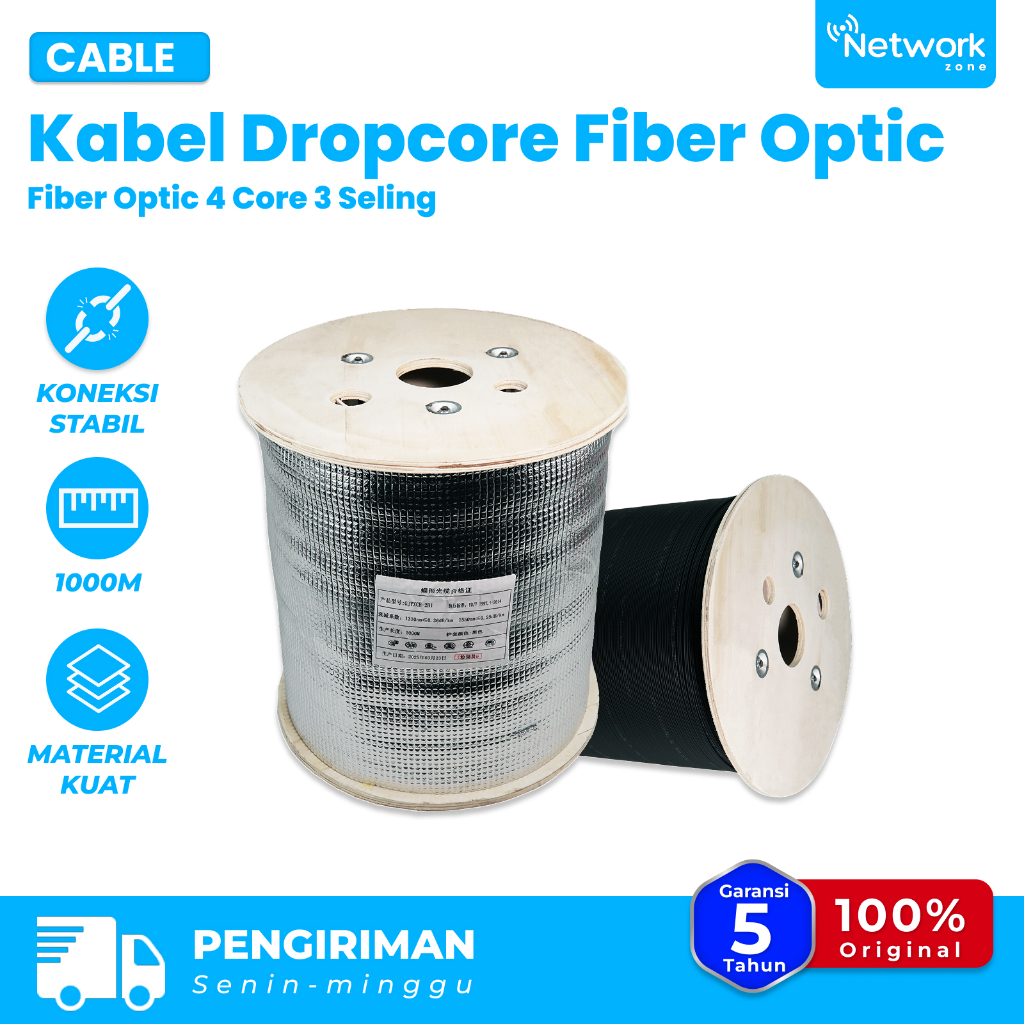 Jual Kabel Dropcore Fiber (FTTH) Optic 4 Core 3 Seling 1000M | Shopee ...