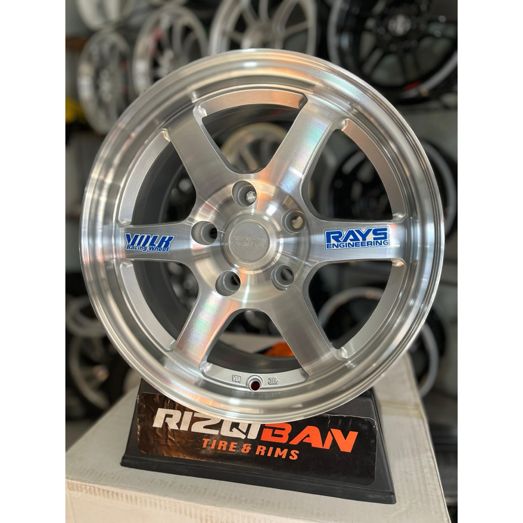 Jual velg te37 r15 full polish pcd 5x114 lebar 7 et35 kondisi baru ...