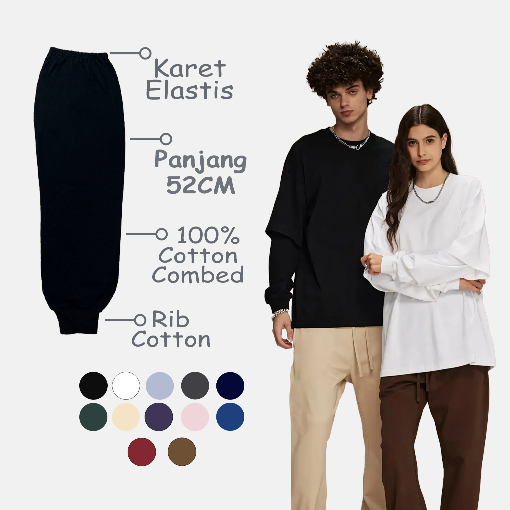 Jual Manset Baju Kaos Lengan Panjang Jumbo Bahan Cotton Combed Premium ...