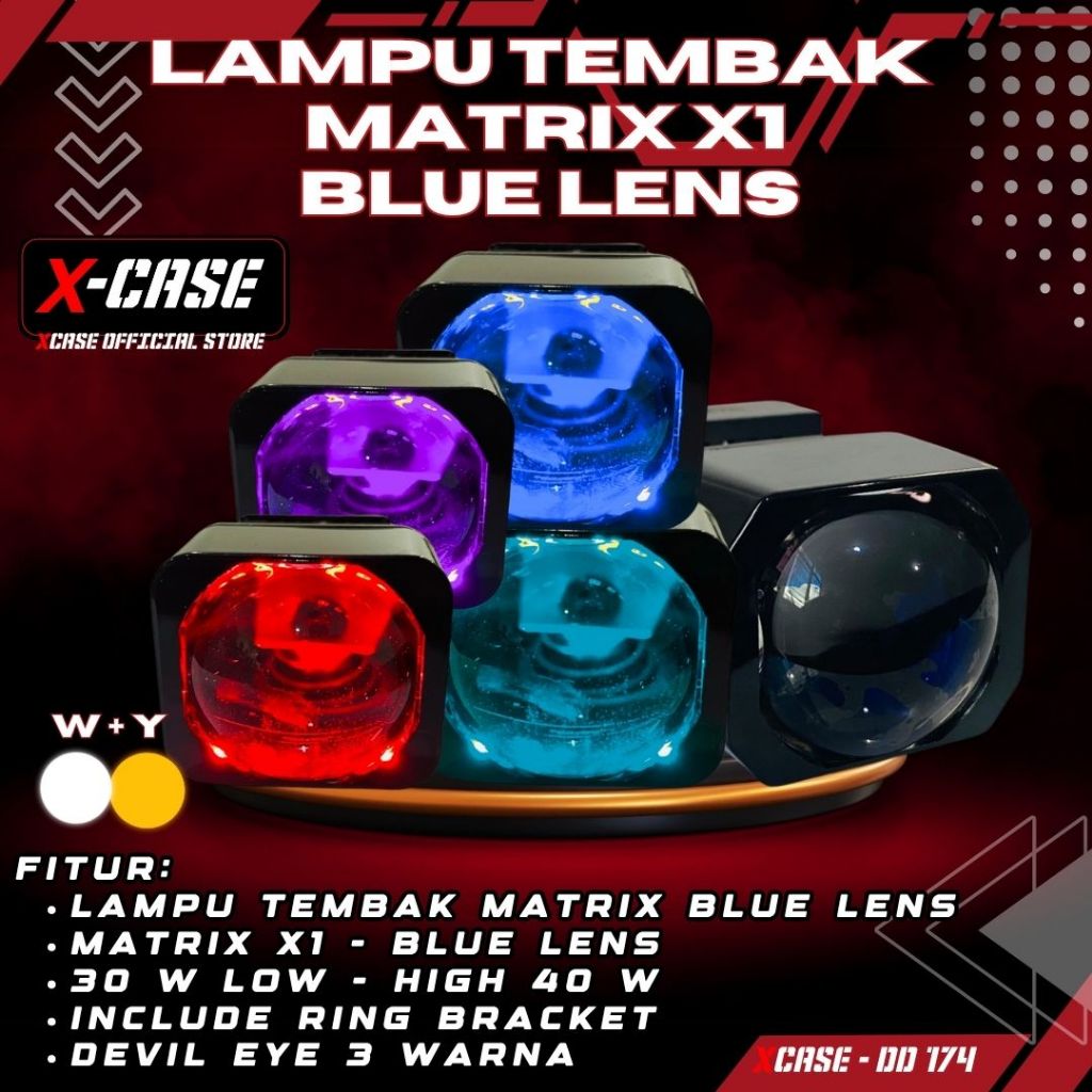 Jual X-Case Matrix X1 Biled Plus Devil 1.5 Inch Flat Cut Jauh Dekat ...