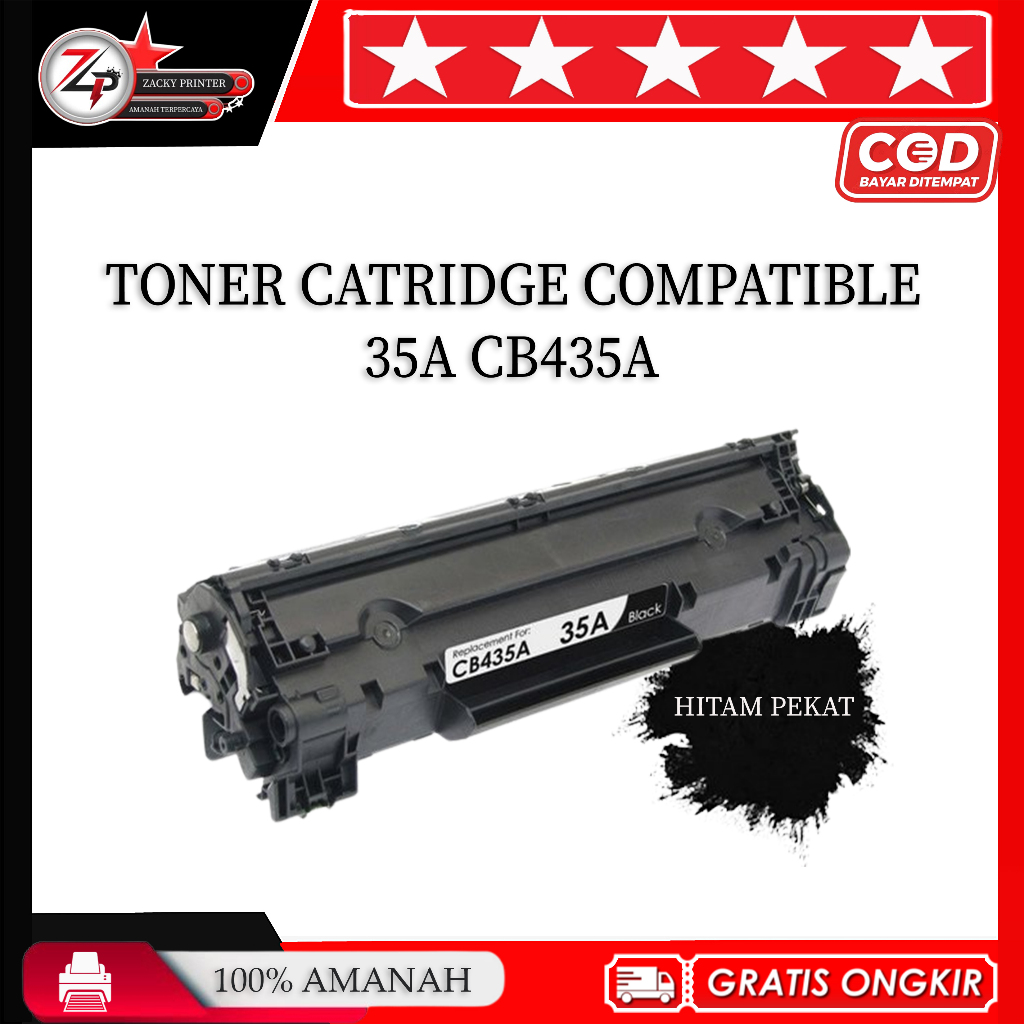 Jual Toner Cartridge Compatible CB435A 35A Printer LaserJet P1005 P1006 ...