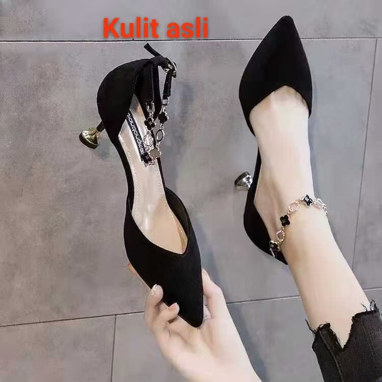 Jual Sepatu_Kasual (Sep-73) High Heels Kulit Asli 5cm Korean Style ...