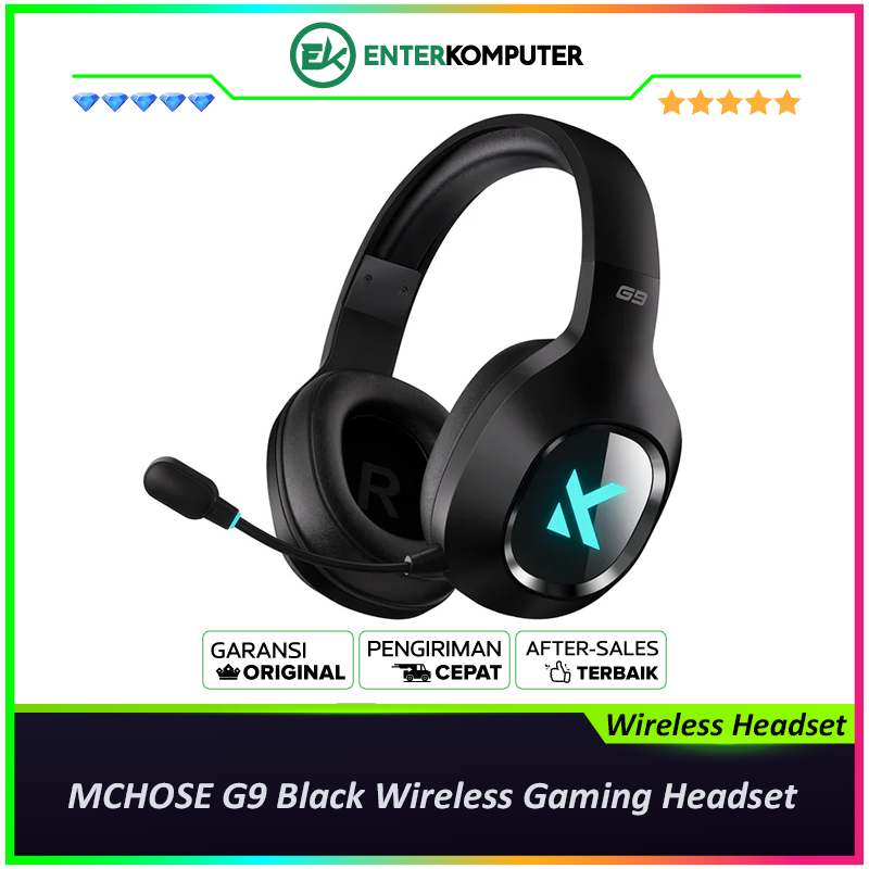 Jual MCHOSE G9 Black Wireless Gaming Headset | Shopee Indonesia