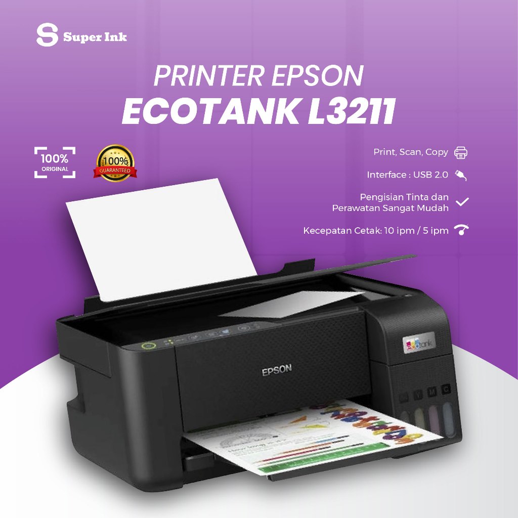 Jual Printer Epson EcoTank L3211 TKDN Print Scan Copy A4 All-in-One InkTank Garansi Resmi ...