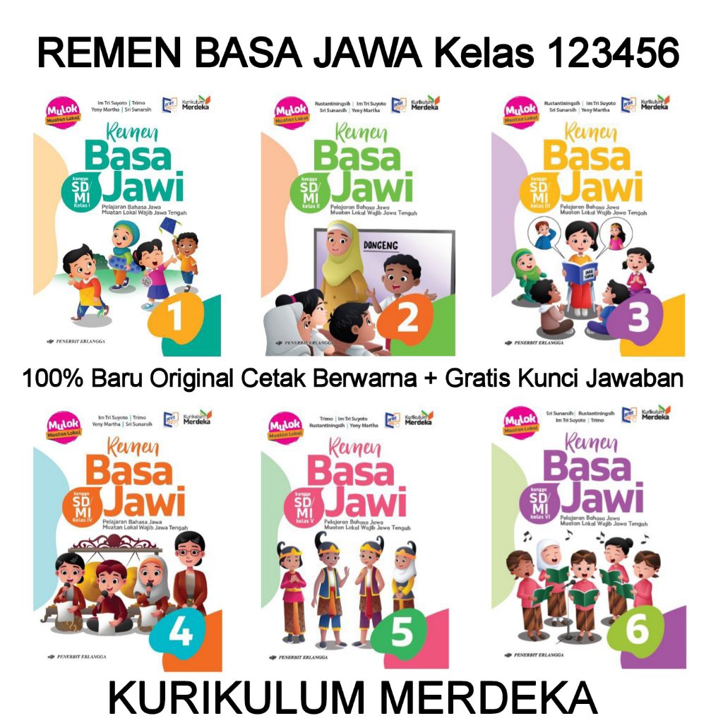 Jual Buku remen basa jawi kls kelas 1 2 3 4 5 6 sd erlangga k13 ...