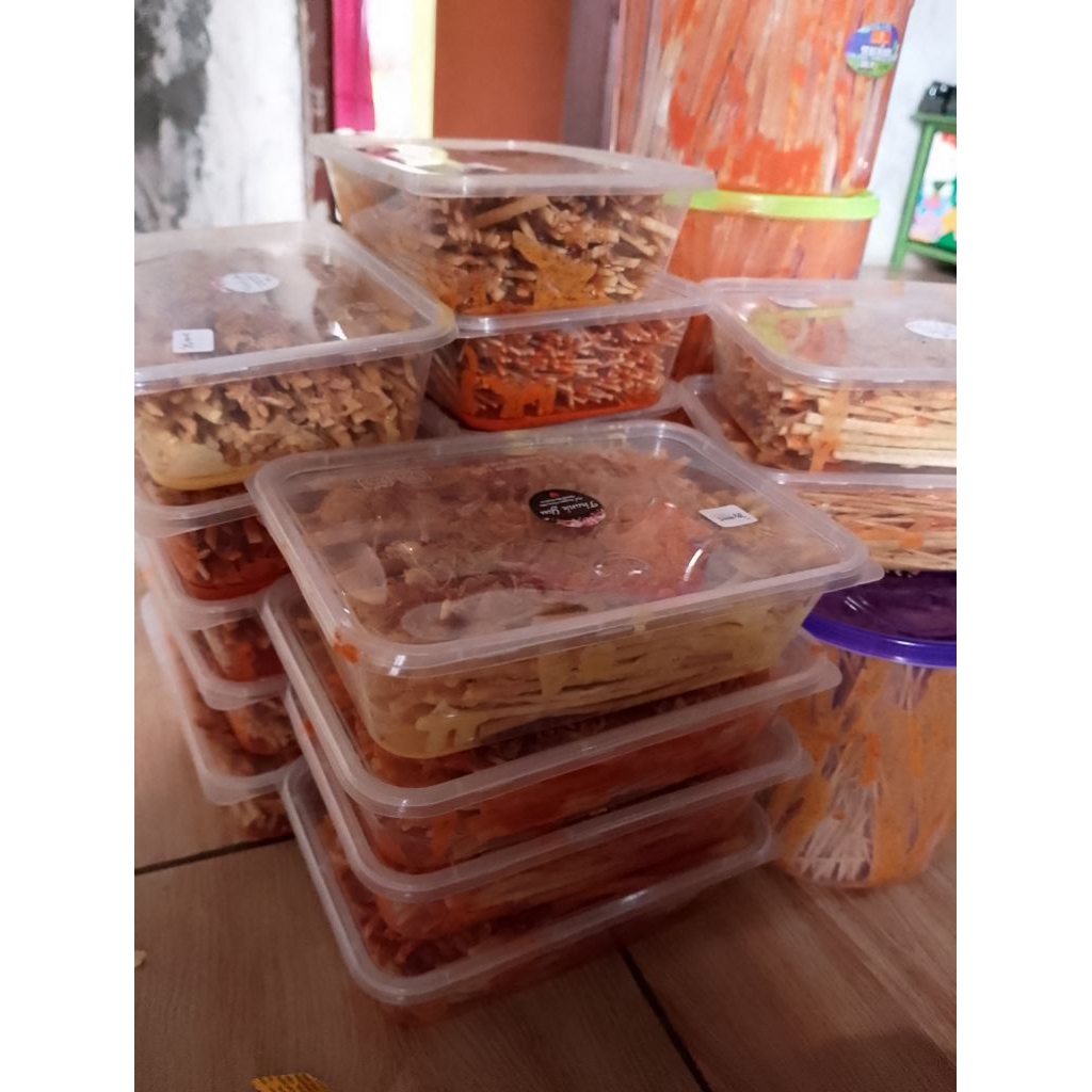 Jual Cemilan Viral Biting Lidi Enak & Gurih Kemasan Box thinwall 500 ml ...