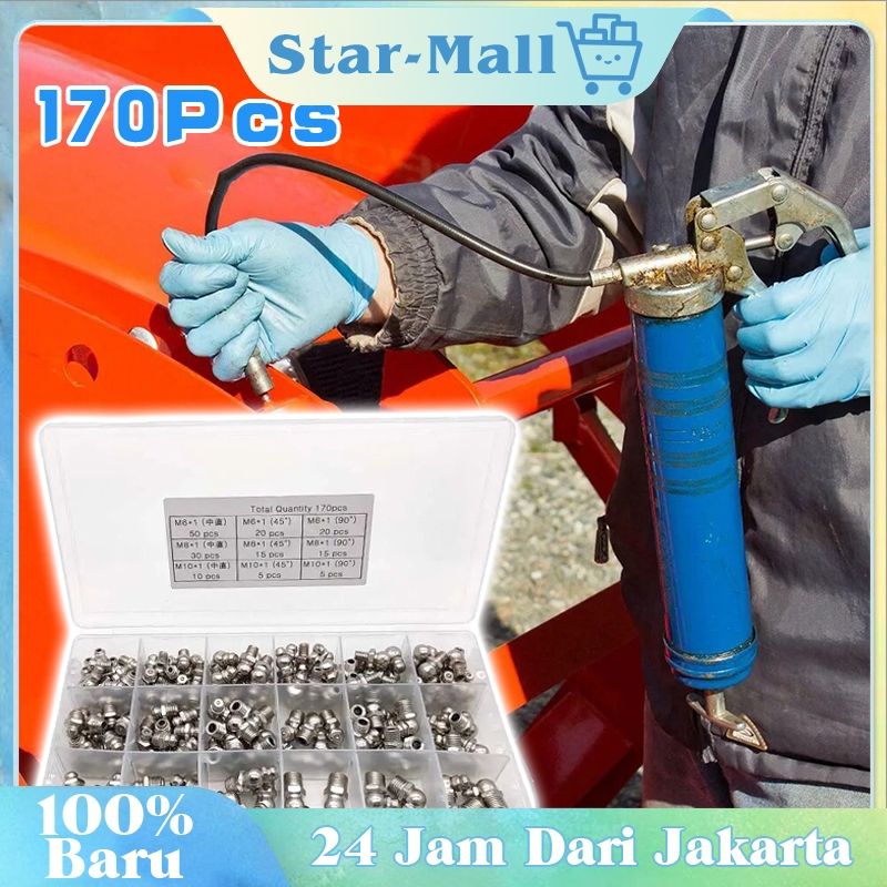 Jual 170 Pcs Nipple Grease 10mm / Nepel Vet Set / M6 M8 M10 Set Nipel ...