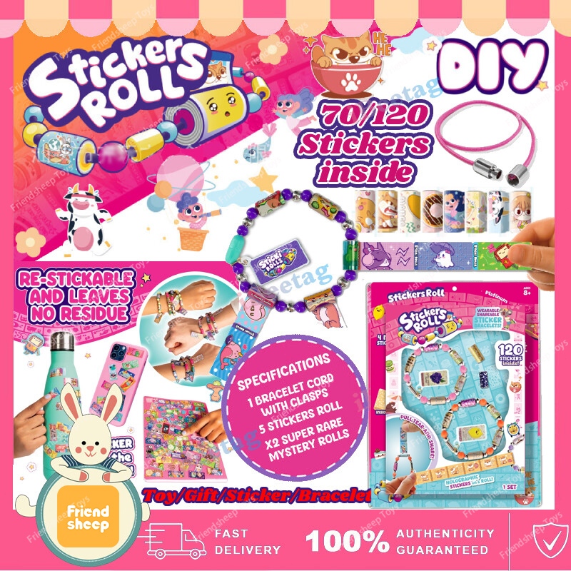 Jual STICKIROLLS - Sticker Bracelet Wearable and Shareable Sticker Toy ...