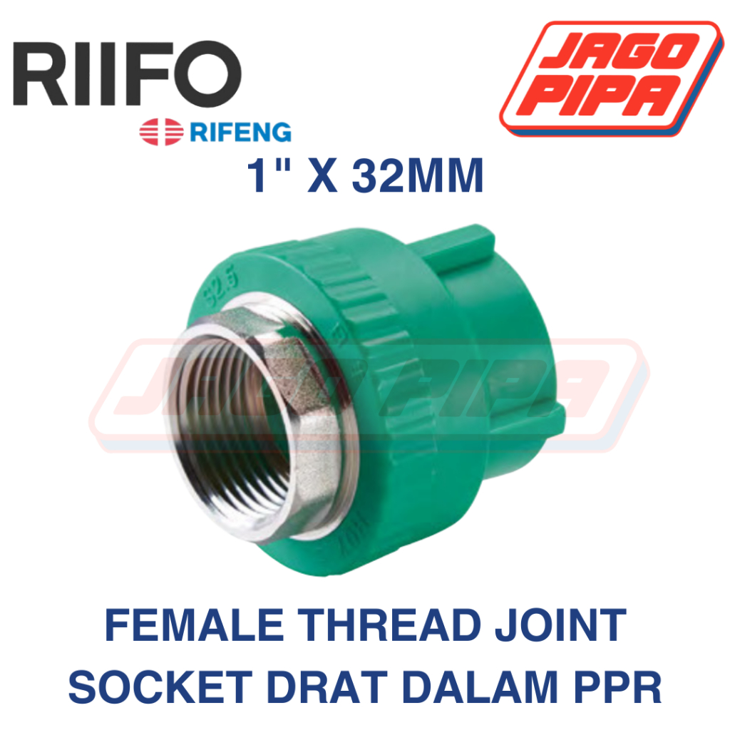 Jual RIIFO PPR Sock Drat Dalam 32 x 1 Inch Female Thread Joint 32 mm x ...