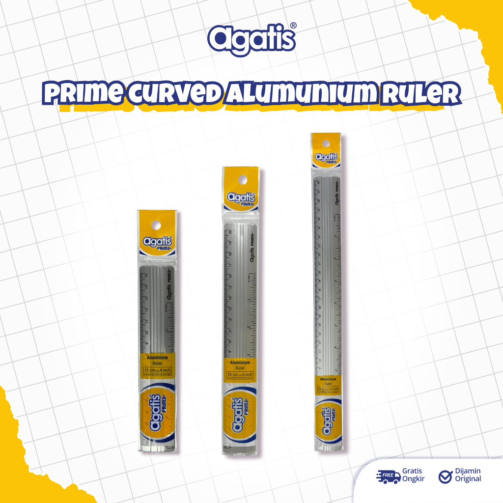 Jual AGATIS Penggaris Alumunium 15cm 20cm 30cm [Prime Series] Aman ...