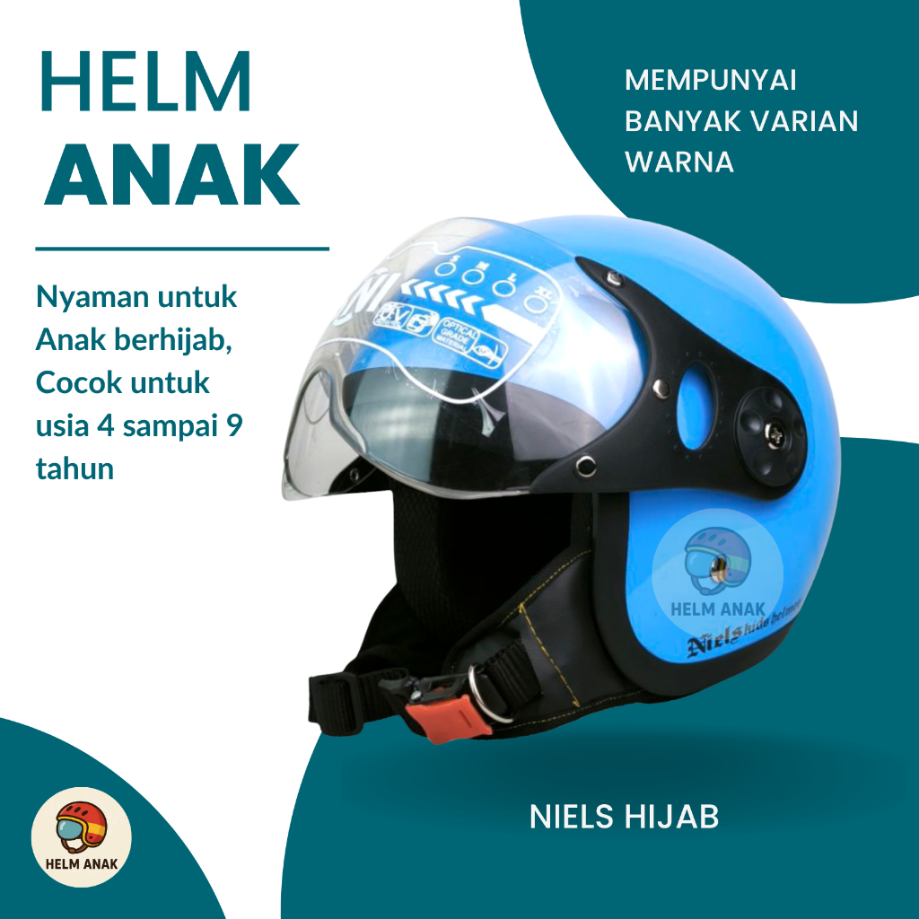 Jual HELM RETRO HIJAB ANAK UNTUK USIA 4-9 TAHUN | MODEL RETRO MEREK ...