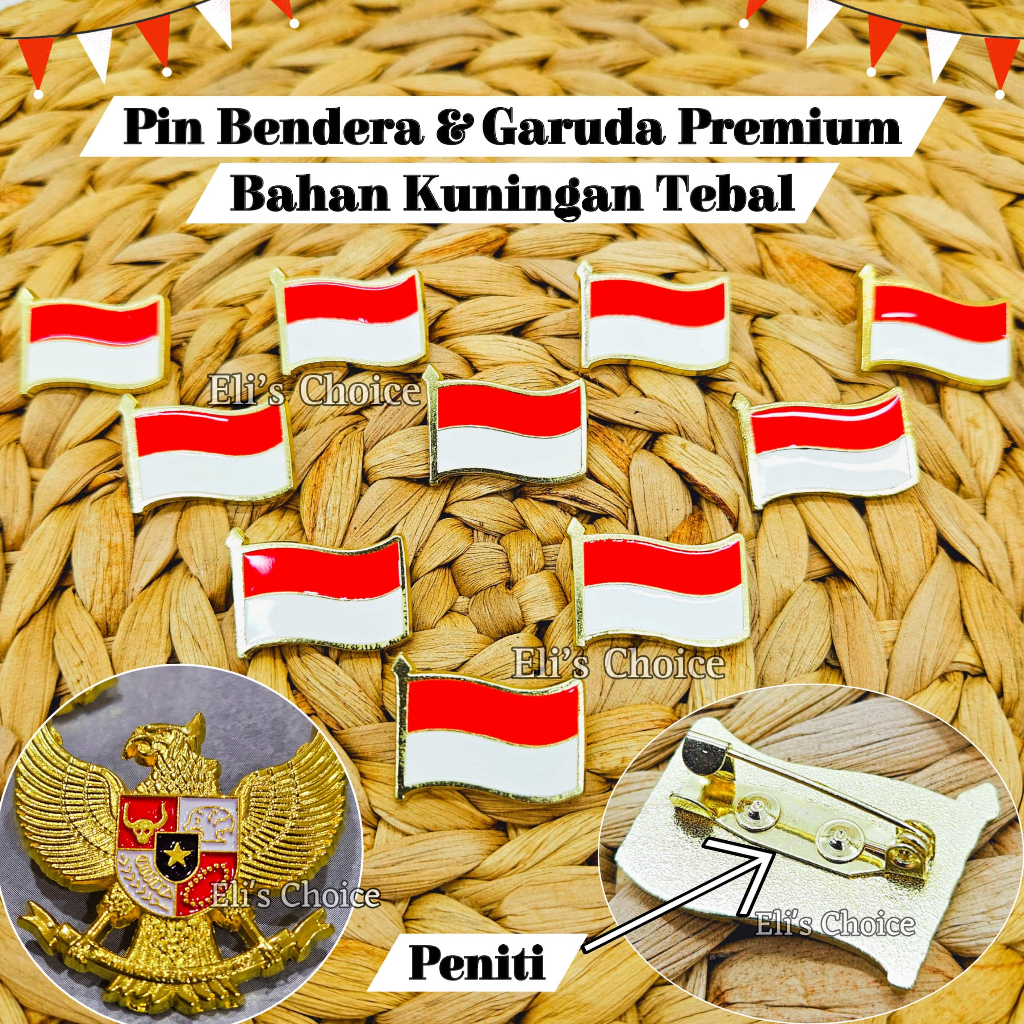Jual PIN BENDERA MERAH PUTIH & GARUDA PREMIUM BROS BENDERA INDONESIA ...