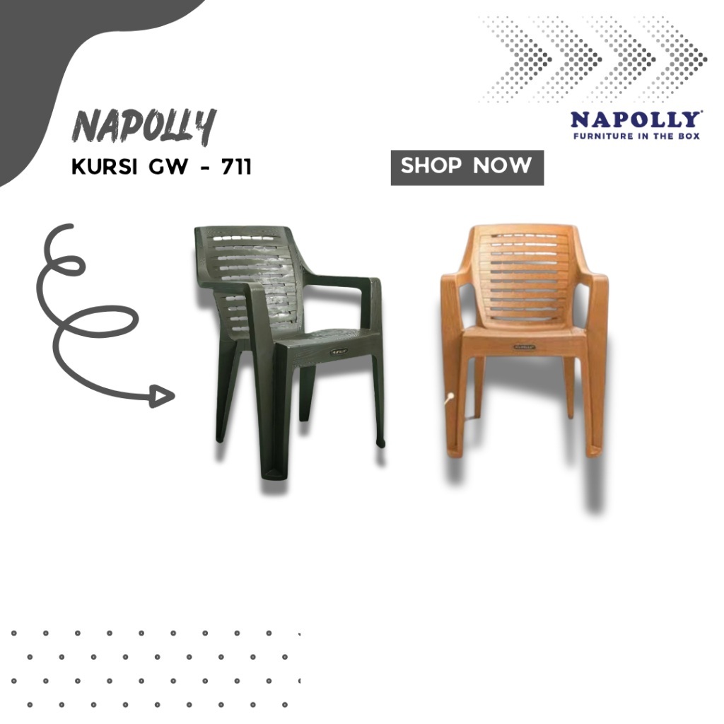 Jual Kursi Plastik NAPOLLY BIG GW 711 OAK / Kursi Teras/ Kursi Santai ...