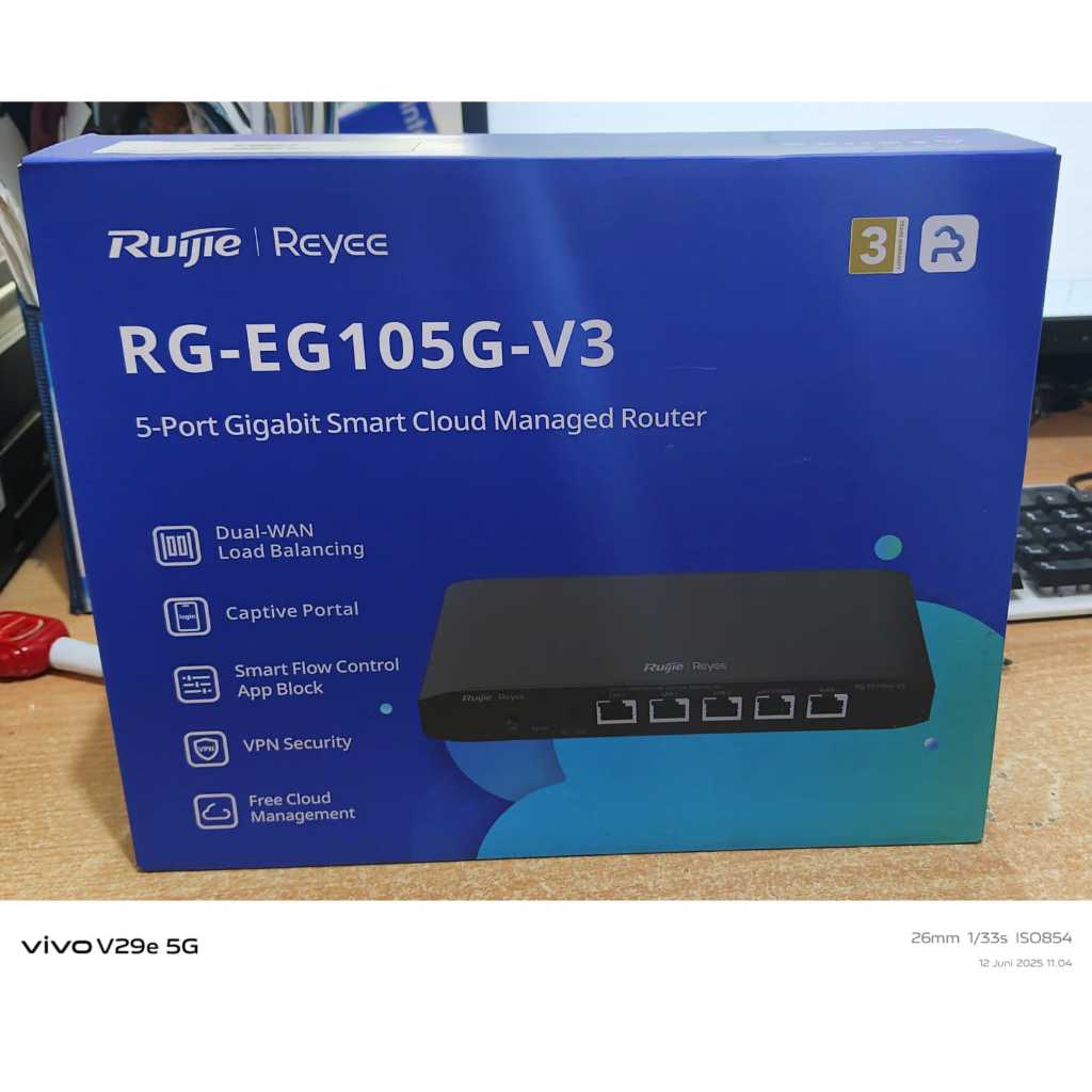 Jual Ruijie Reyee RG-EG105G-V3 5 Port Gigabit Cloud Managed Router - GFO | Shopee Indonesia