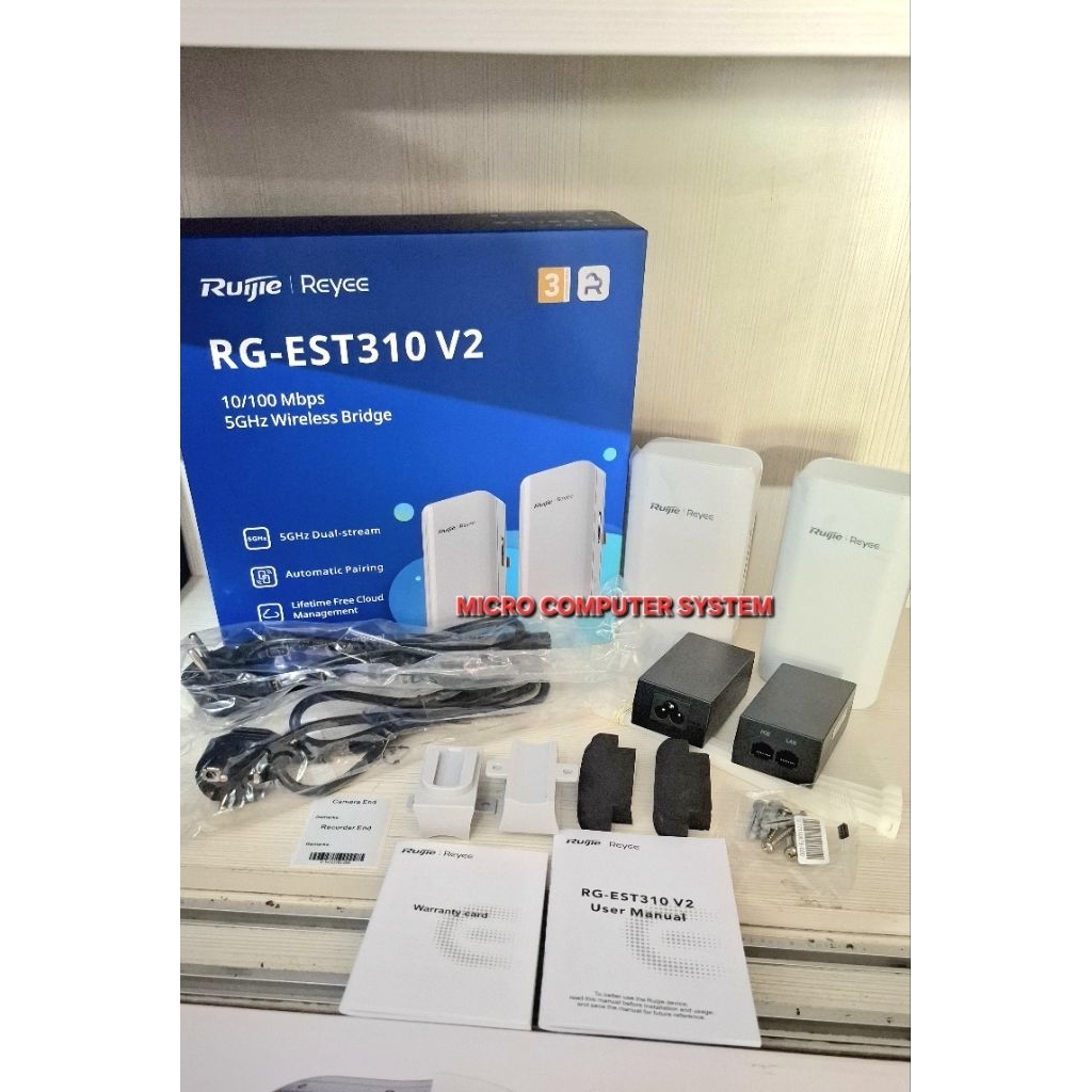 Jual RG-EST310 V2, 5GHz Dual-stream 802.11ac 1KM Wireless Bridge ...
