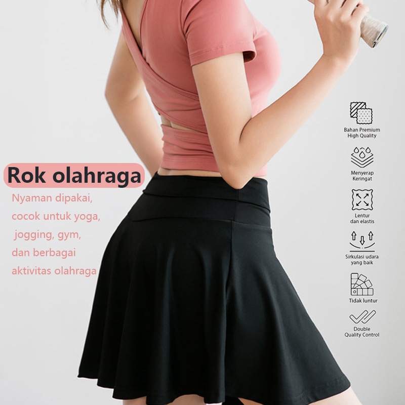 Jual Rok pendek yoga baru 2025,Rok Olahraga Wanita Skirt Sport Jogging ...