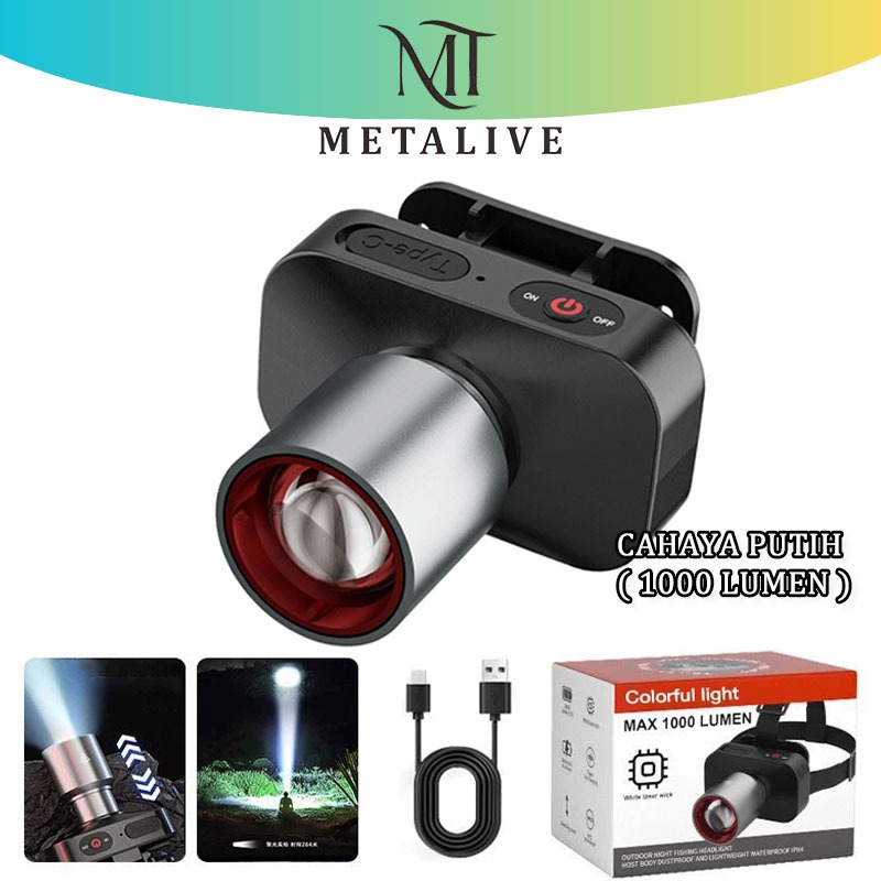 Jual METALIVE Senter Kepala Cahaya Maksimal Plus RechargePro Lampu Led Memancing Malam Hari ...