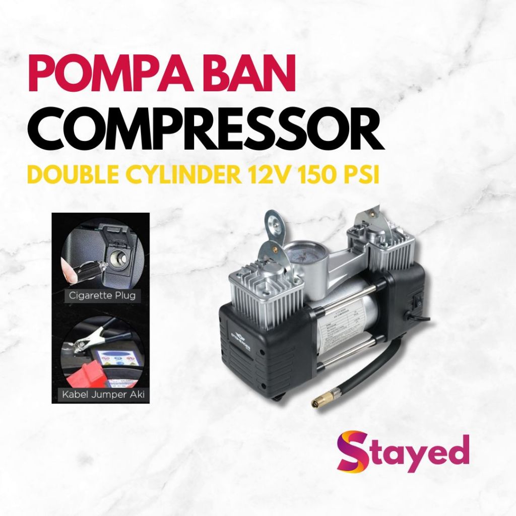 Jual OTOHEROES Pompa Ban Compressor Double Cylinder 12V 150 PSI - 628 ...