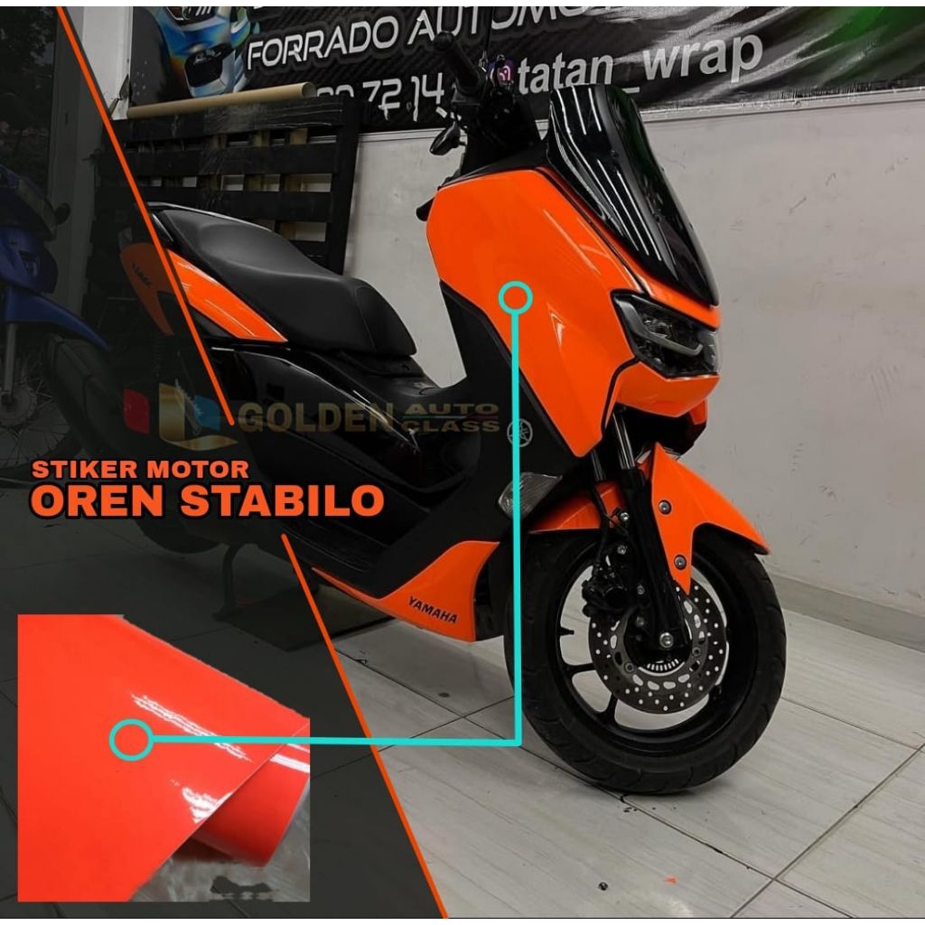 Jual Stiker skotlet motor Oren stabilo sticker glossy premium | Shopee ...