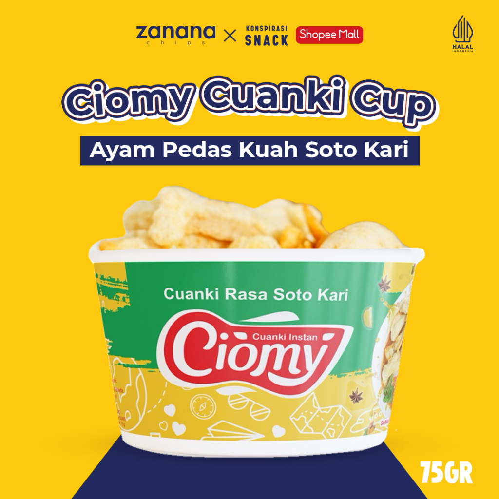 Jual Ciomy Cuanki Cup | Ayam Pedas Kuah Soto Kari 75g | Shopee Indonesia