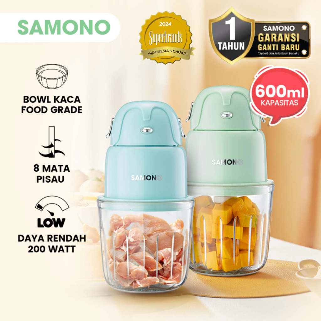Jual SAMONO Food Chopper 600ml MPASI Food Grade Mesin Penghalus Daging ...
