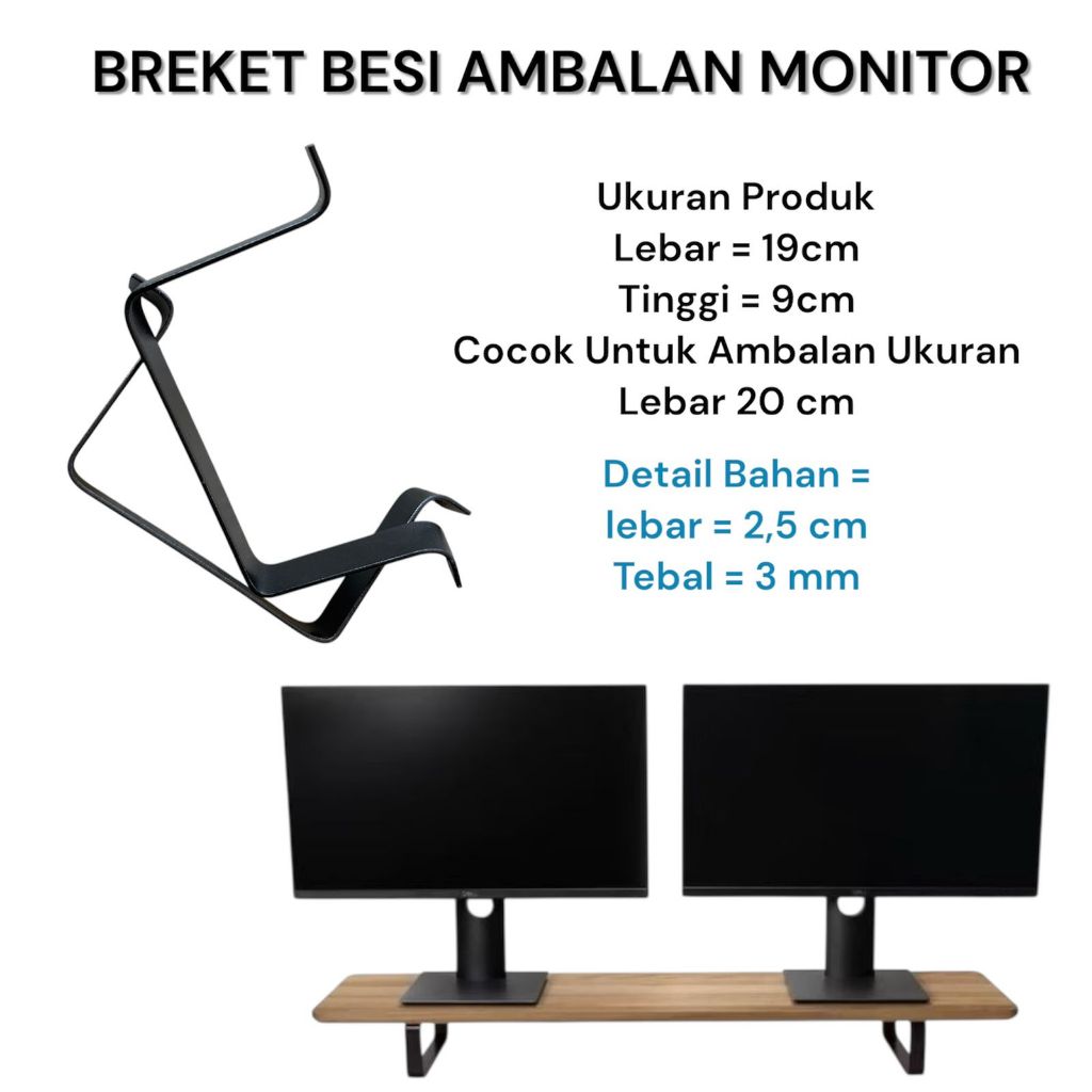 Jual Kaki Besi Meja Monitor ukuran 20cmX8cm Stand Dudukan Peninggi ...