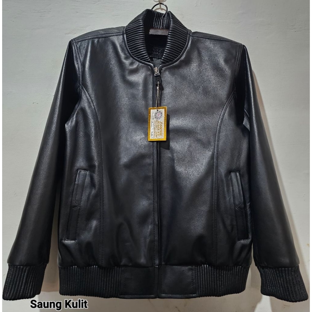 Jual Jaket Kulit pria bomber Hitam bahan kulit Domba asli Garut skp86 ...