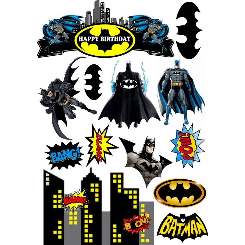 Jual Topper Batman Jumbo A4/ Topper Cake Happy Birthday / Hiasan Kue ...
