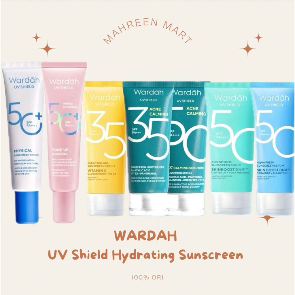 Jual WARDAH UV Shield Series | Physical Sunscreen SPF 50 PA++++| Sunscreen Gel Sunscreen Serum ...