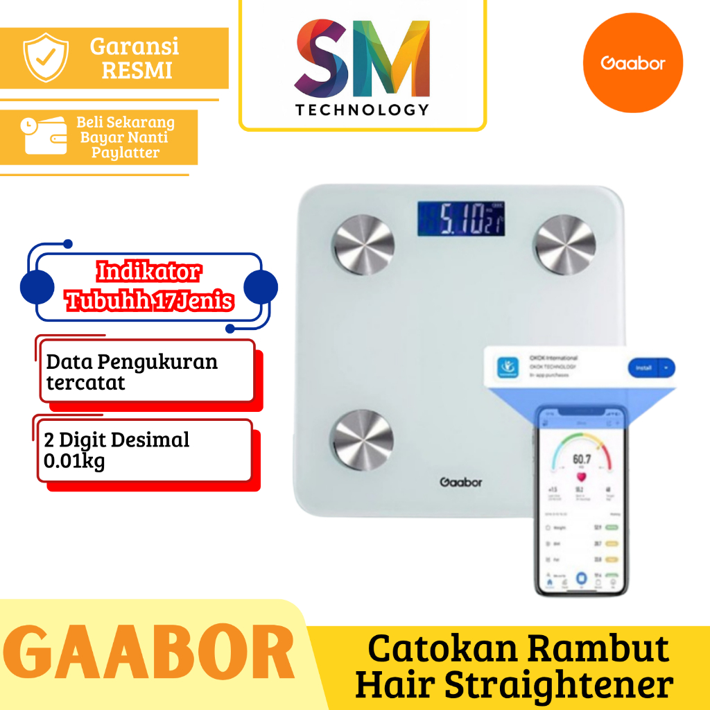 Jual Gaabor Smart Digital Fat Scale|Timbangan Komposisi Tubuh dgn App ...