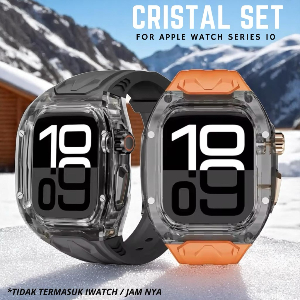 Jual Strap iwatch series 10 46mm sport band crystal fullset case tali ...
