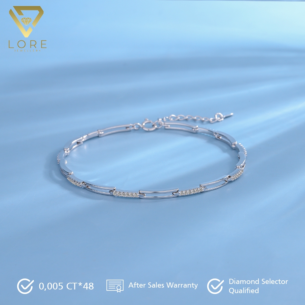Jual Lore Jewellery - Gelang rantai silver Moissanite Lapis Emas 18k - Quinza Moissanite ...