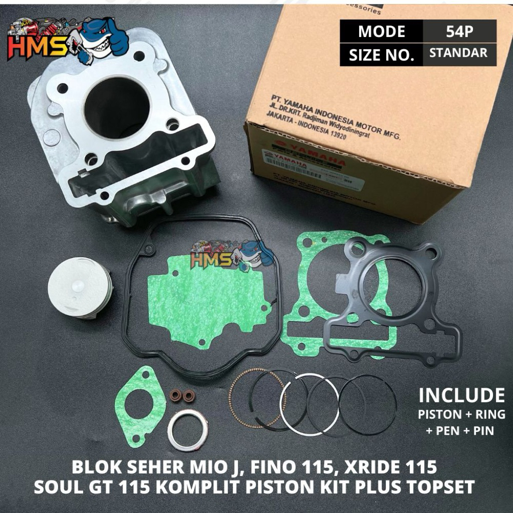 Jual BLOK BLOCK SEHER MIO J FINO 115 XRIDE 115 MIO GT 115 YAMAHA 54P PLUS PISTON KIT SEPAKET ...