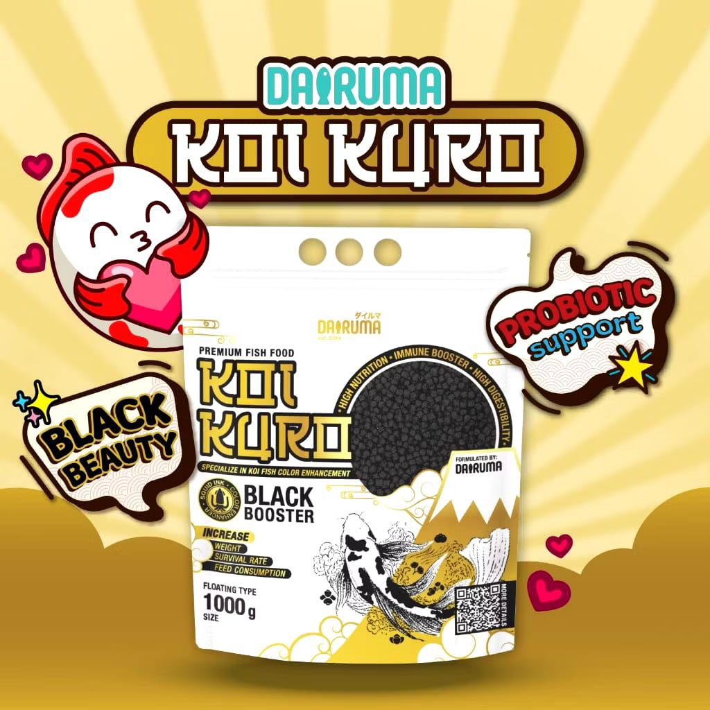 Jual [NEW PRODUK] DAIRUMA KOI KURO FISH FOOD KOI SERIES 1000GR(Pelet ...