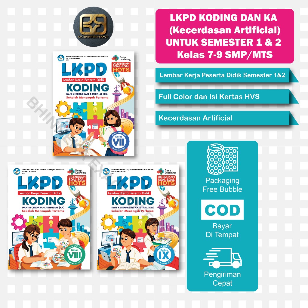 Jual LKPD Koding dan KA (Kecedasan Artificial) SMP Kelas 7-9 Untuk Semester 1&2 Di Lengkapi ...