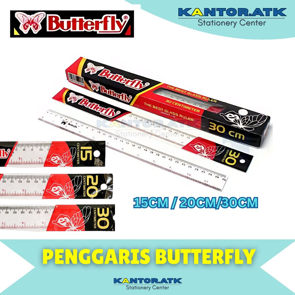 Jual Penggaris Butterfly 15/20/30CM Garisan butterfly | Shopee Indonesia