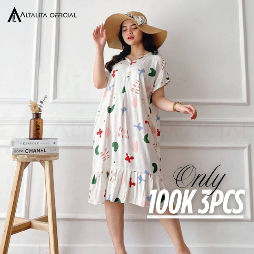 Jual Daster Ruffle Kekinian Jumbo LD 120 | Daster Viral Selutut Murah ...