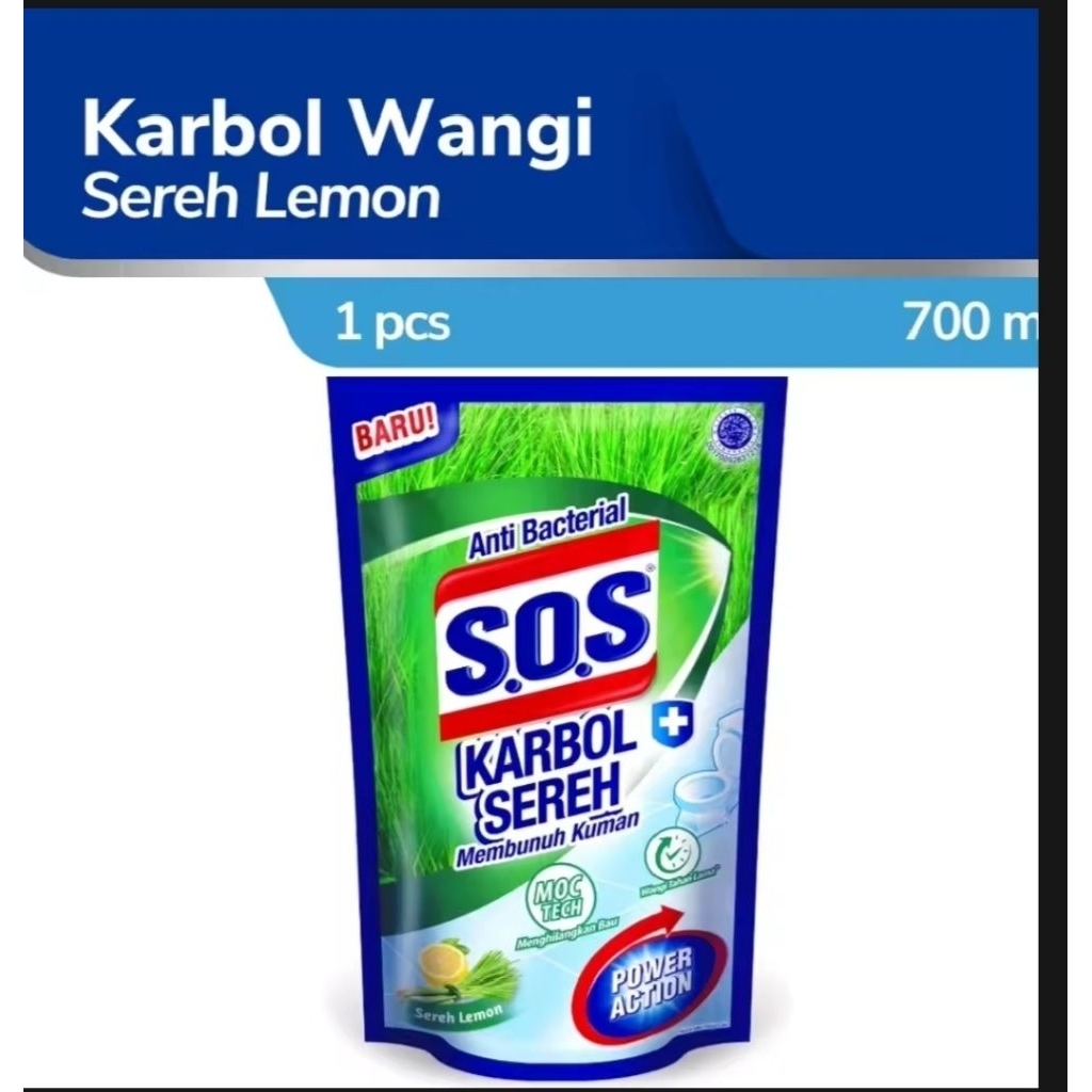 Jual SOS KARBOL SEREH PEMBERSIH WC L100X700/750ml | Shopee Indonesia