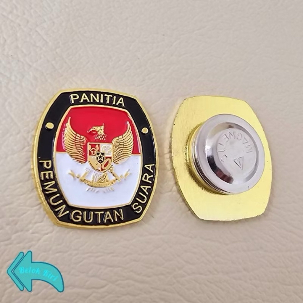 Jual Pin PPS Panitia Pemungutan Suara Magnet Plus Box Logam Cor Timbul ...