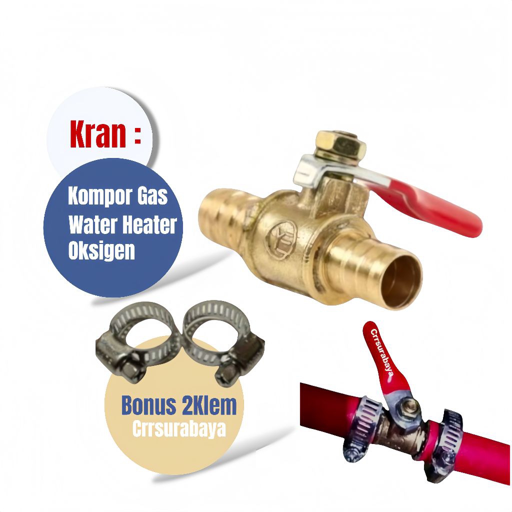 Jual Kran Gas LPG On Off + Bonus 2 Klem | Oksigen Kompor & Regulator ...