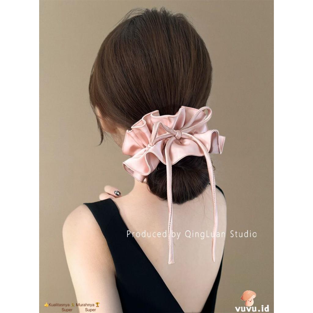Jual Elegan Satin Rosette ikat Rambut Wanita Premium / Aksesoris Rambut Wanita Terbaru | Shopee ...