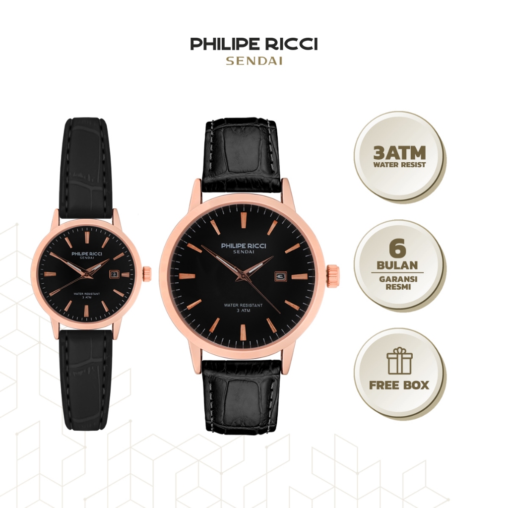 Jual PhiLipe Ricci Sendai Jam Tangan Couple Pria Wanita Anti Air 100% ...
