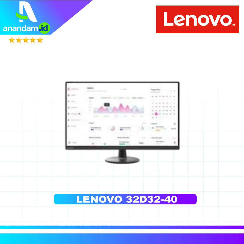 Jual Monitor LED Lenovo D32-40 32 Inch 1080p HDMI DP sRGB 99% Audio Out ...