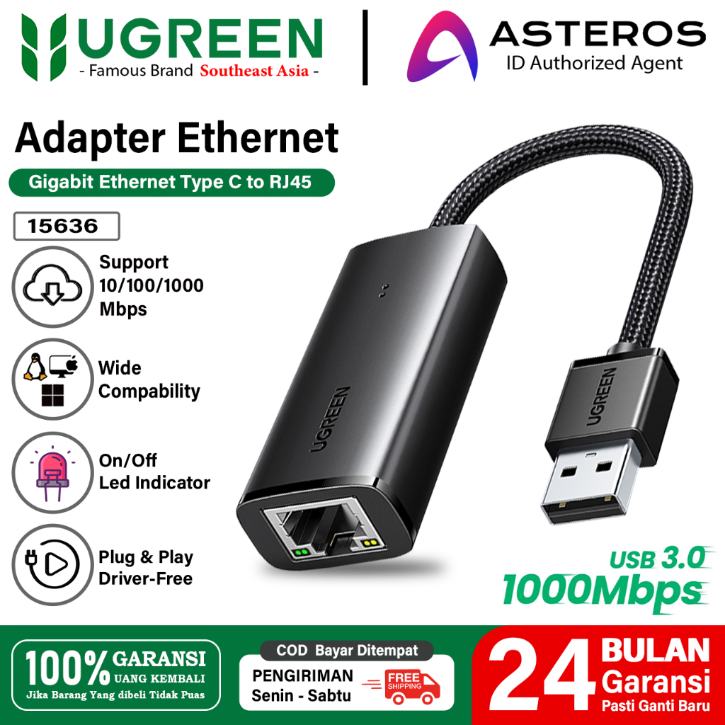 Jual UGREEN USB to Lan Rj45 Ethernet Adapter High Speed For Windows ...
