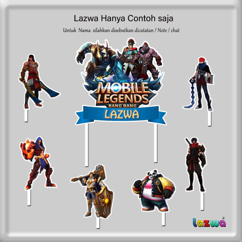 Jual Topper cake mobile legends ML custom nama hiasan kue & buket ...