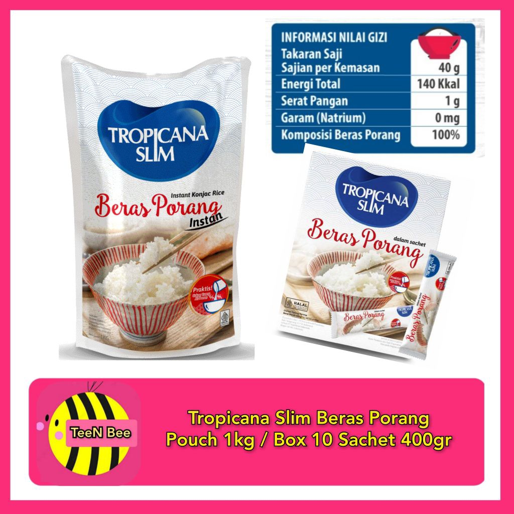Jual Tropicana Slim Beras Porang Shirataki Instan 1 Kg / Box 10 Sachet ...