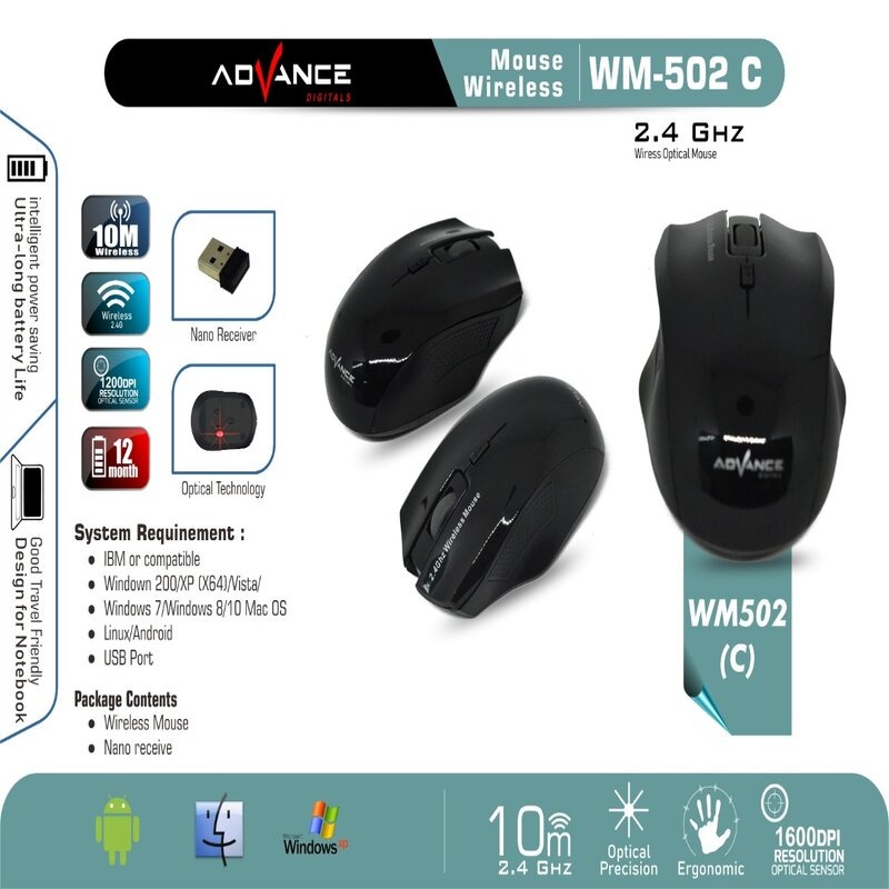 Jual Mouse Wireless Advance 502C | Shopee Indonesia