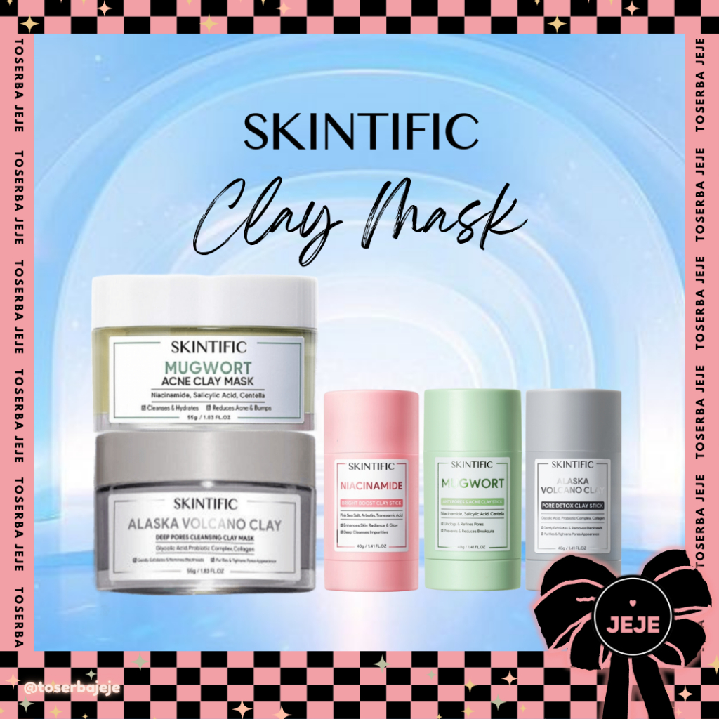 Jual SKINTIFIC Clay Mask | Alaska Volcano Clay / Mugwort Clay Mask Jar ...