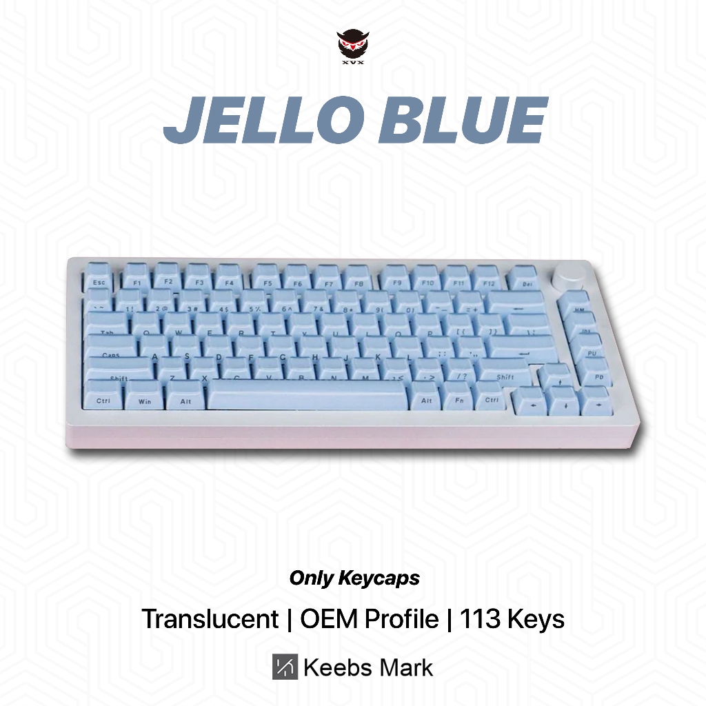 Jual XVX Jello Jelly Blue Translucent Keycaps OEM Profile 113 Keys ...